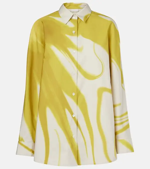 Dries Van Noten Printed Cotton Shirt - Yellow