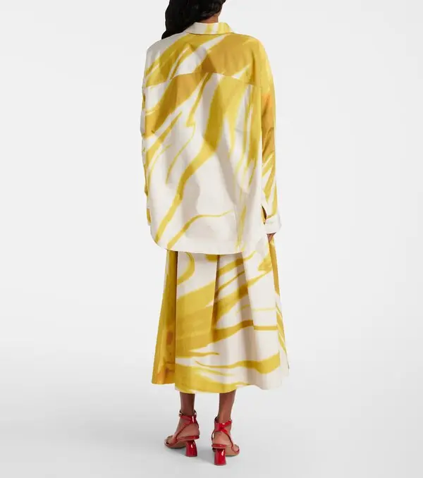 Dries Van Noten Printed Cotton Shirt - Yellow