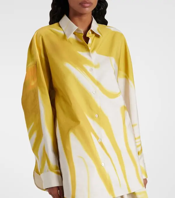 Dries Van Noten Printed Cotton Shirt - Yellow