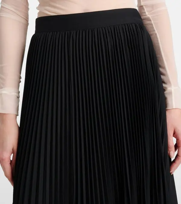 Junya Watanabe Plissé Wool-blend Maxi Skirt