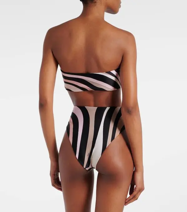 Emilio Pucci Marmo Bandeau Bikini Top - Beige