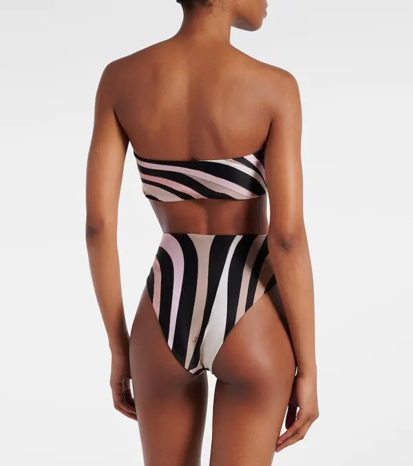 Emilio Pucci Marmo Bandeau Bikini Top - Beige