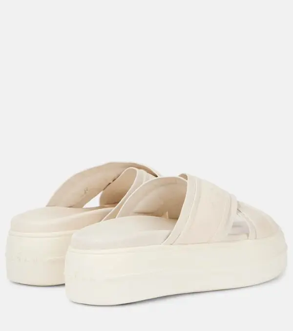 Hogan Skyscraper Leather-trimmed Platform Sandals - Neutrals