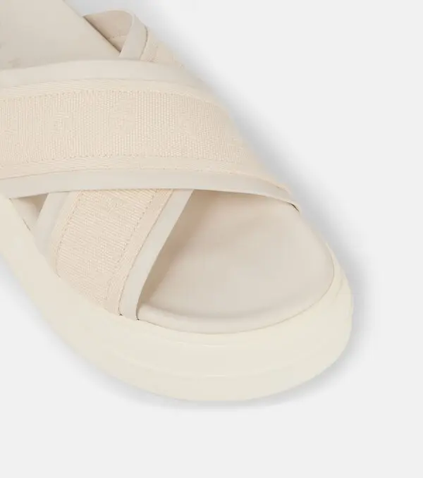 Hogan Skyscraper Leather-trimmed Platform Sandals - Neutrals