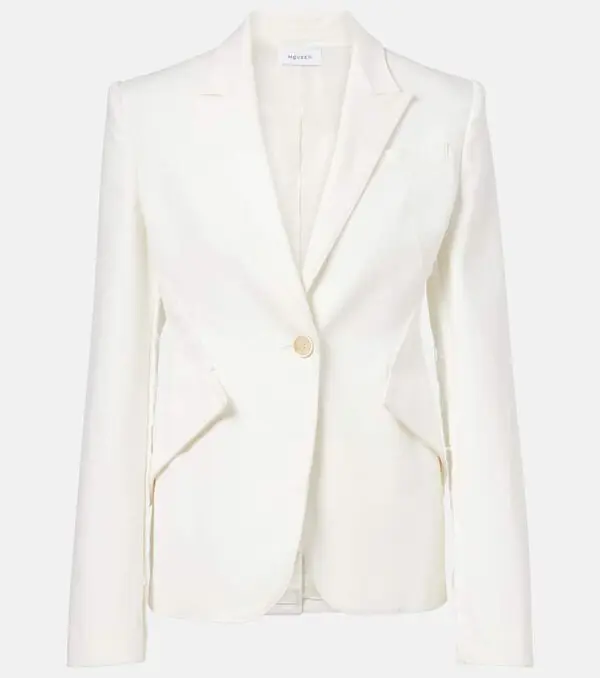 Alexander McQueen Denim Blazer - White