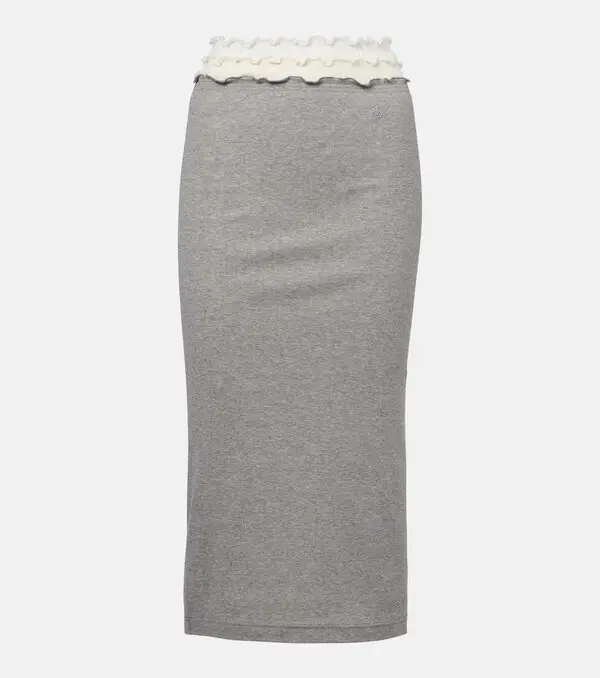 JIL SANDER Layered Jersey Midi Skirt