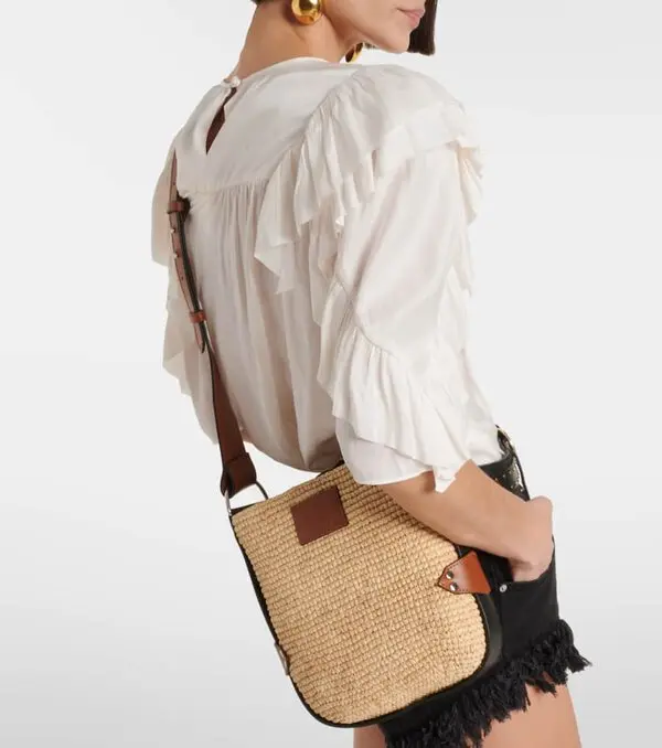 Isabel Marant Étoile Bayia Mini Raffia Shoulder Bag