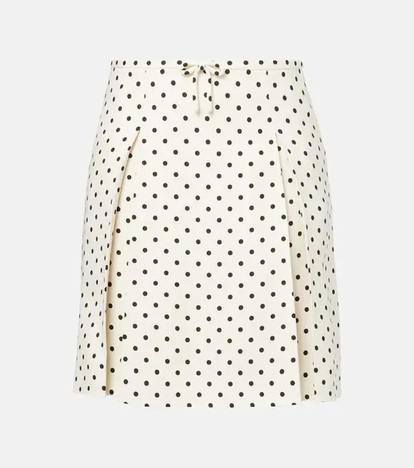 Valentino Garavani Bow-detail Polka-dot Miniskirt - White