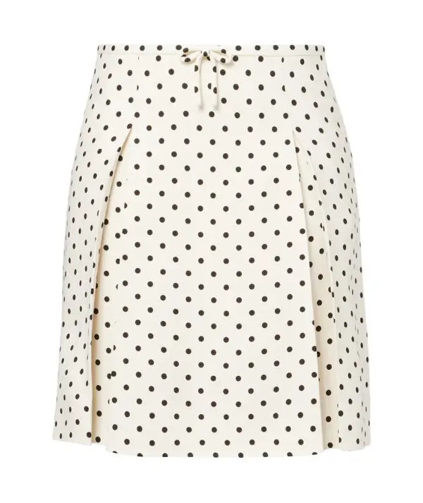 Valentino Garavani Bow-detail Polka-dot Miniskirt - White
