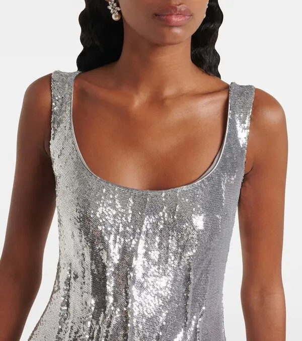 MARMAR HALIM Sequined Silk-blend Gown
