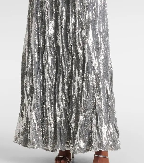 MARMAR HALIM Sequined Silk-blend Gown