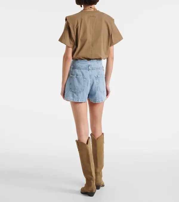 7 For All Mankind Kansas Belted Denim Shorts