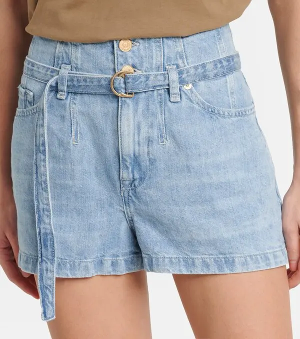 7 For All Mankind Kansas Belted Denim Shorts