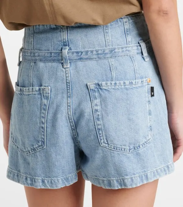 7 For All Mankind Kansas Belted Denim Shorts