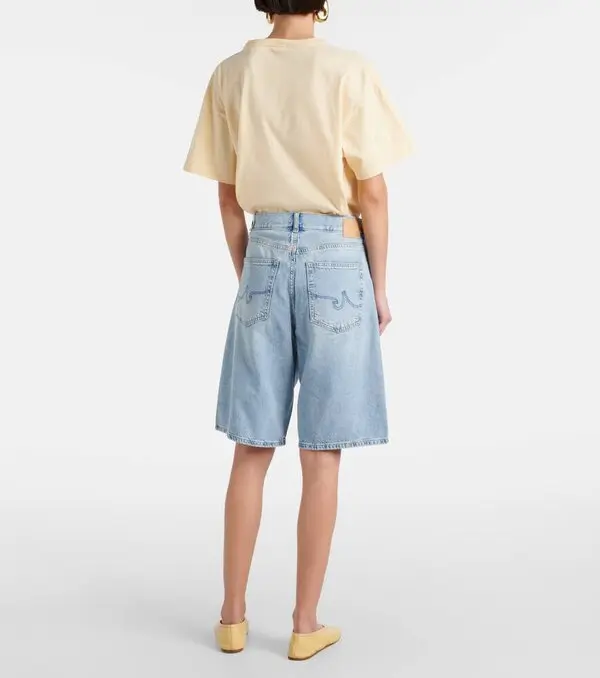 Ag Thalia Mid-rise Bermuda Denim Shorts