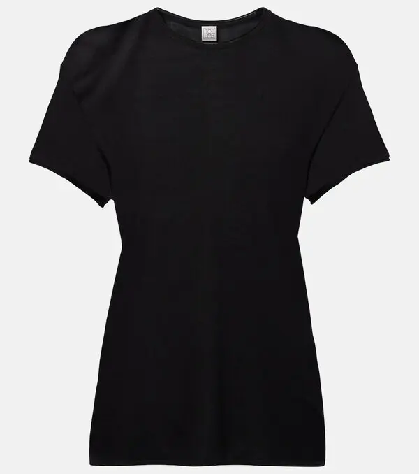 TOTEME Knitted Silk T-shirt - Black