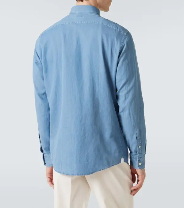Zegna Cotton And Linen Denim Shirt