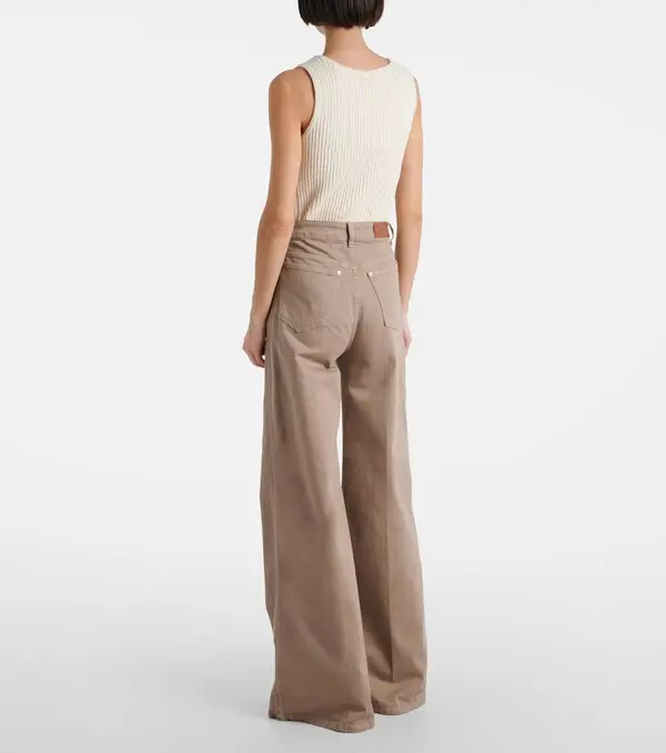JOSEPH Abbey Wide-leg Jeans - Beige