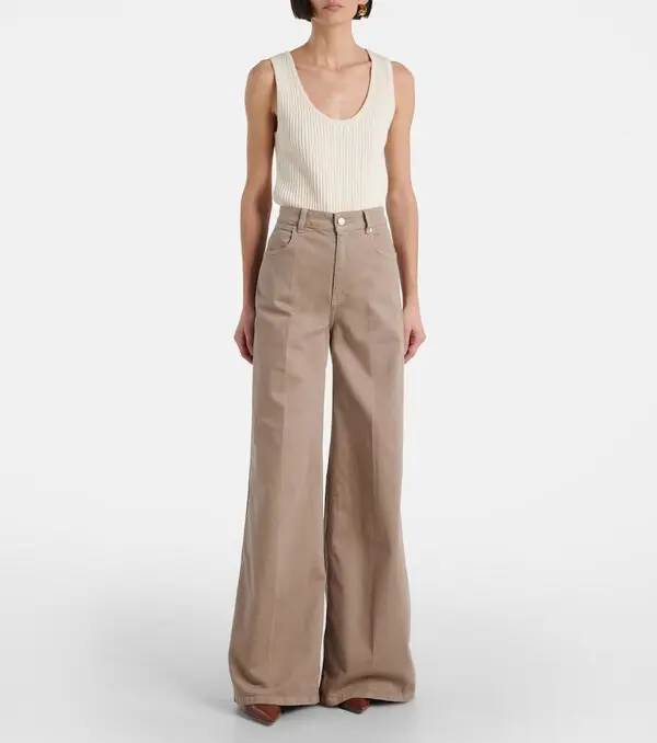 JOSEPH Abbey Wide-leg Jeans - Beige