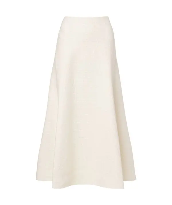 Roland Mouret Bouclé Midi Skirt - White