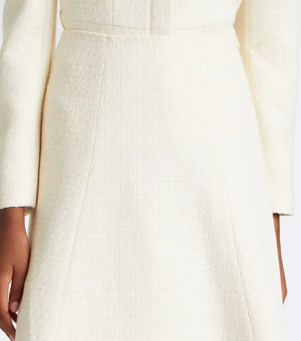 Roland Mouret Bouclé Midi Skirt - White