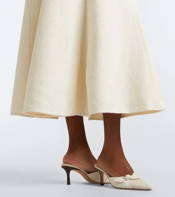 Roland Mouret Bouclé Midi Skirt - White