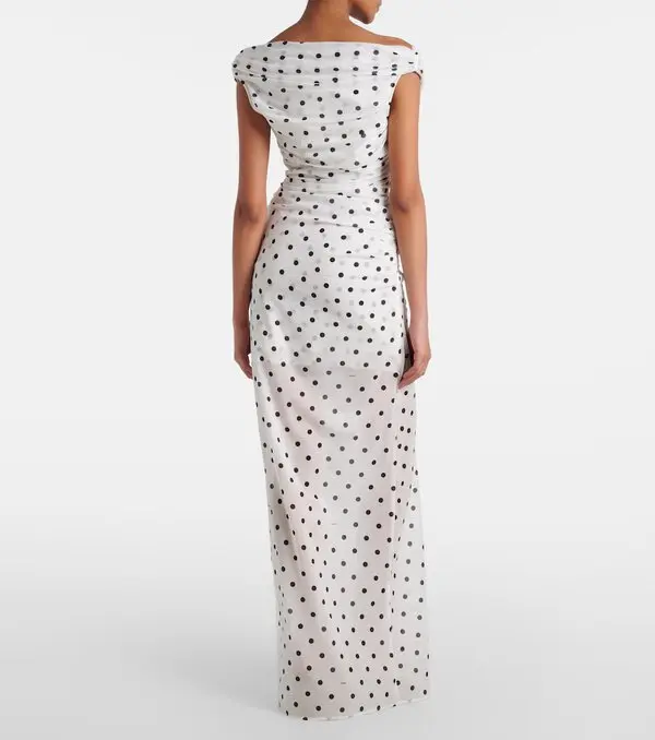 Jacquemus Rita Polka-dot Maxi Dress - White