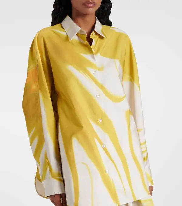 Dries Van Noten Printed Cotton Shirt - Yellow