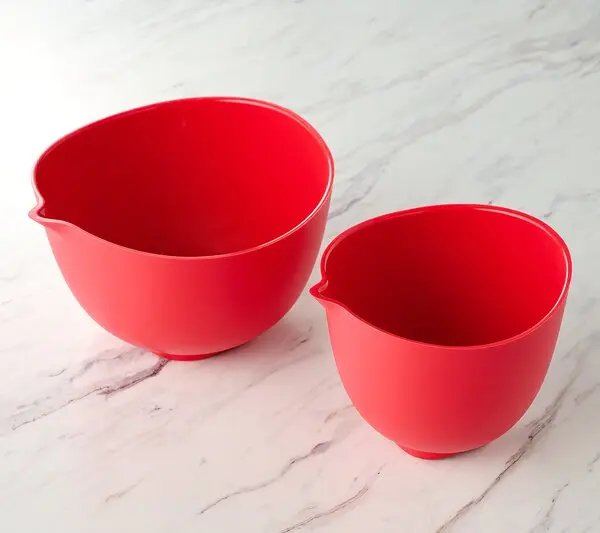 PREPOLOGY 2-piece Silicone Mixing Bowls W/ Pour Spouts - One-color