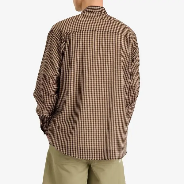 Auralee Airy Light Cotton Check Big Shirt