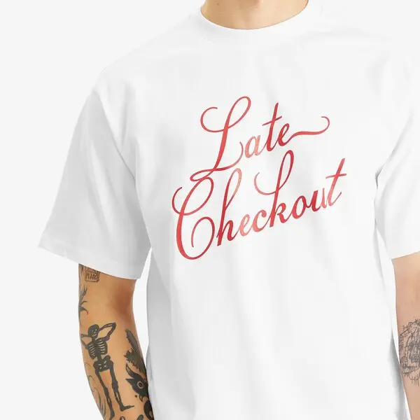 LATE CHECKOUT Script T-shirt