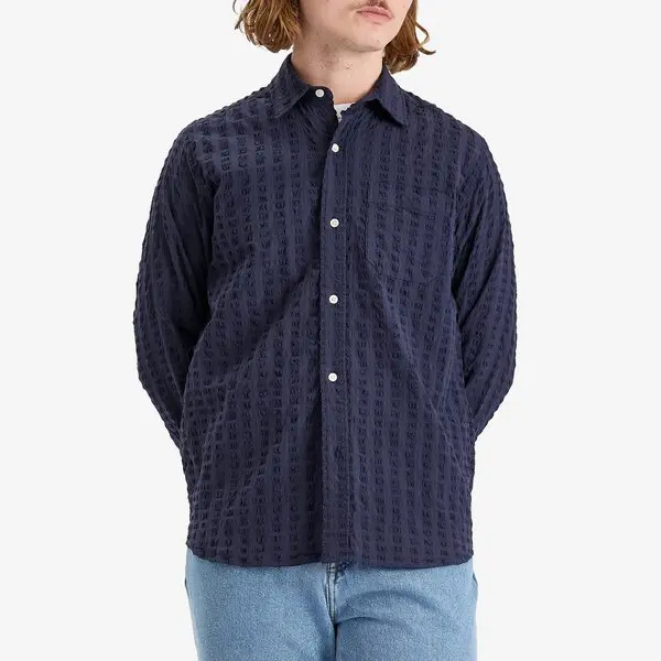 FORET Map Seersucker Overshirt