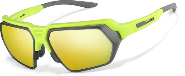 Zenni Wrap-around Full Rim Frame - Chartreuse And Gray