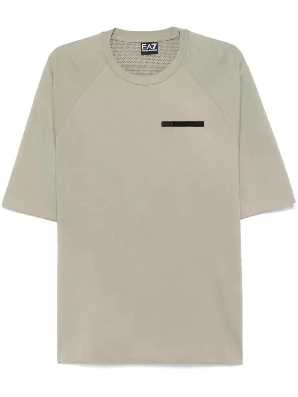 Emporio Armani Rubberised Logo-print T-shirt - Green