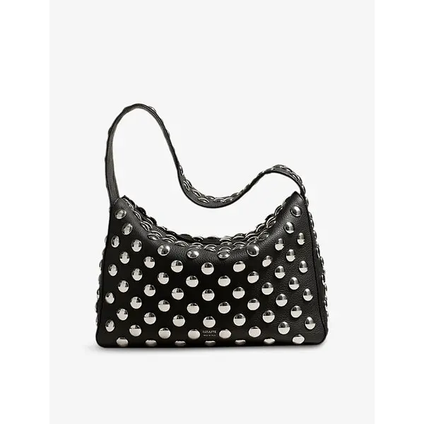 Khaite Elena Stud-embellished Pebbled-leather Shoulder Bag