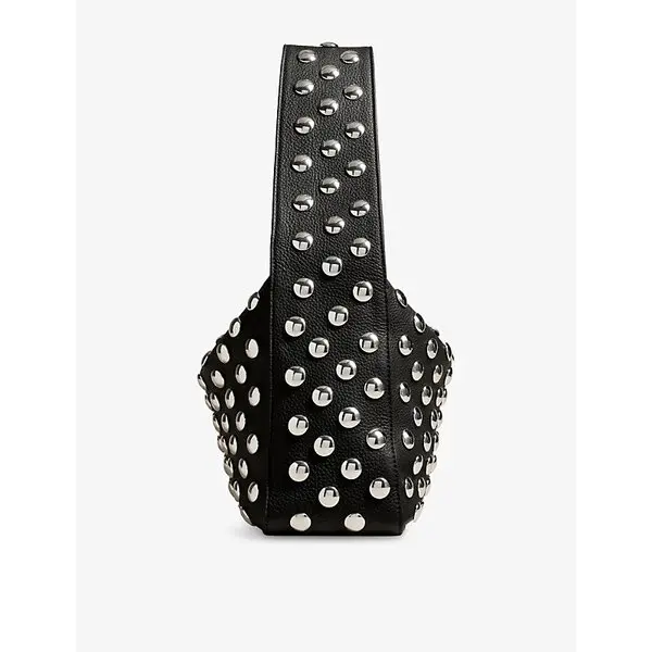 Khaite Elena Stud-embellished Pebbled-leather Shoulder Bag