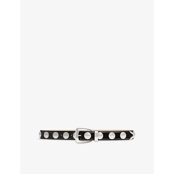 Khaite Benny Studded Leather Belt - Black