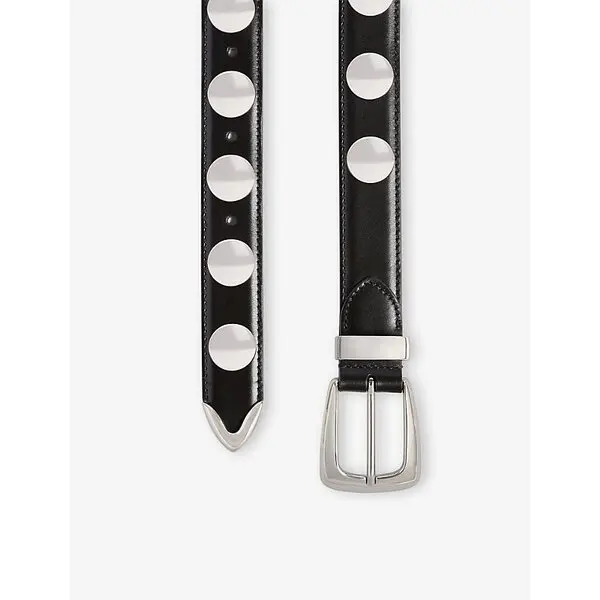 Khaite Benny Studded Leather Belt - Black