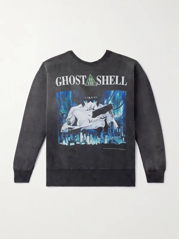 SAINT MXXXXXX Ghost In The Shell Printed Sweatshirt - Black