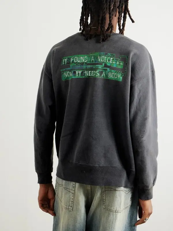 SAINT MXXXXXX Ghost In The Shell Printed Sweatshirt - Black