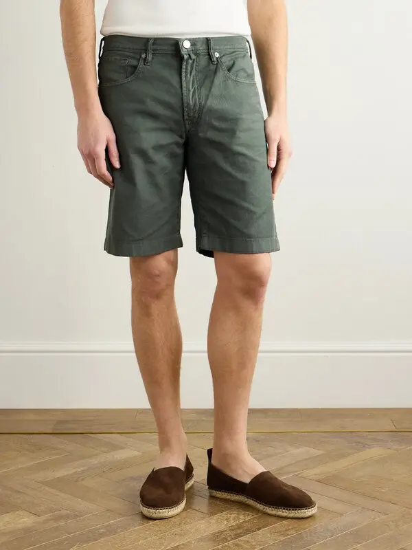 Incotex Blue Division Denim Shorts Green Editorialist