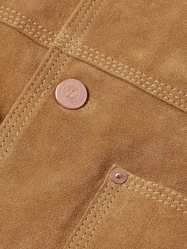 DRAKE'S Welder Suede Chore Jacket - Brown