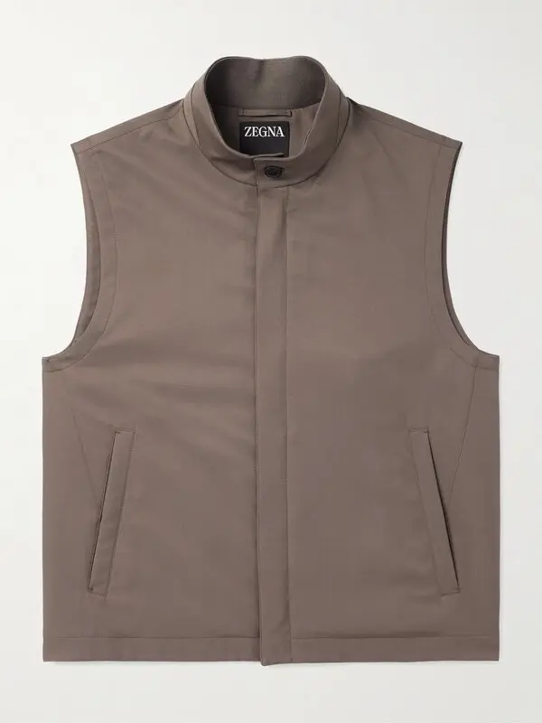 Zegna Slim-fit Shell Gilet - Brown