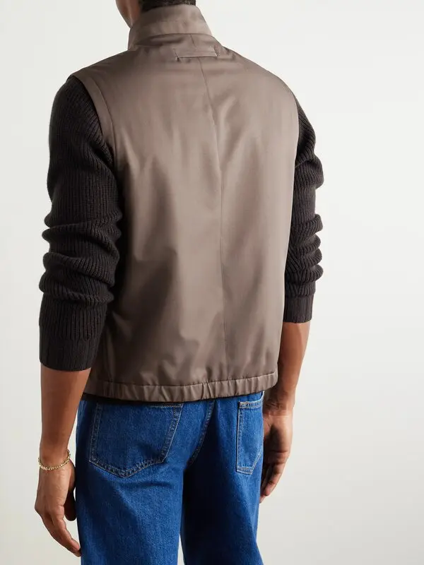 Zegna Slim-fit Shell Gilet - Brown