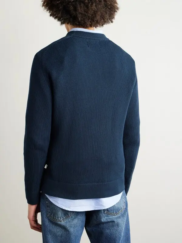Nn07 Kevin 6600 Ribbed Organic Cotton Sweater - Blue