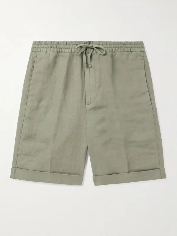 Canali Straight-leg Linen Drawstring Shorts