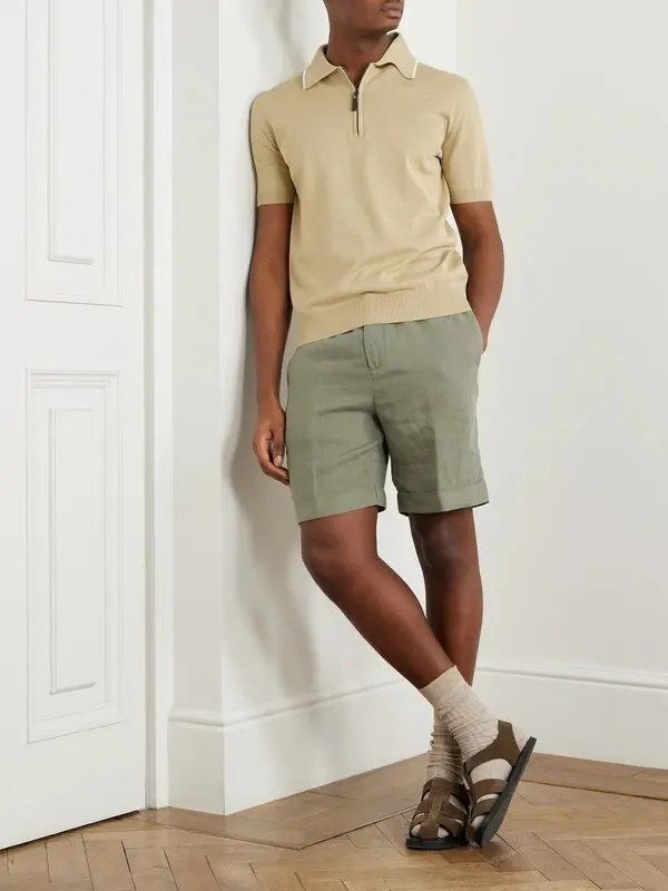 Canali Straight-leg Linen Drawstring Shorts