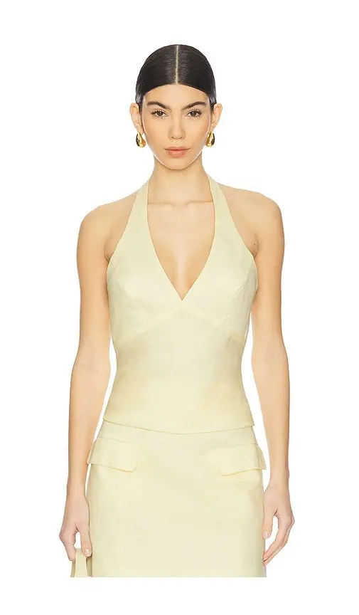 Bardot Paola Halter Linen Top