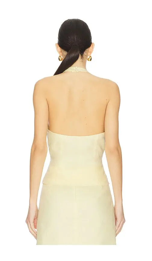Bardot Paola Halter Linen Top