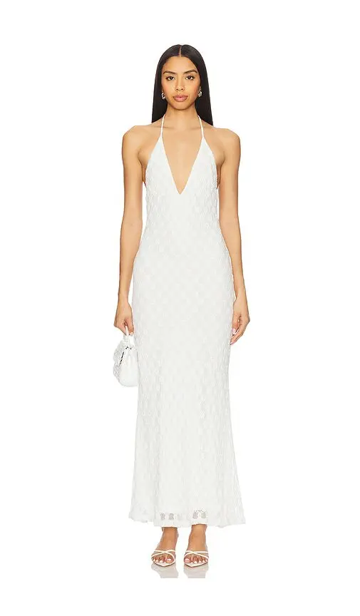 Bardot X Revolve Adoni Halter Mesh Midi Dress
